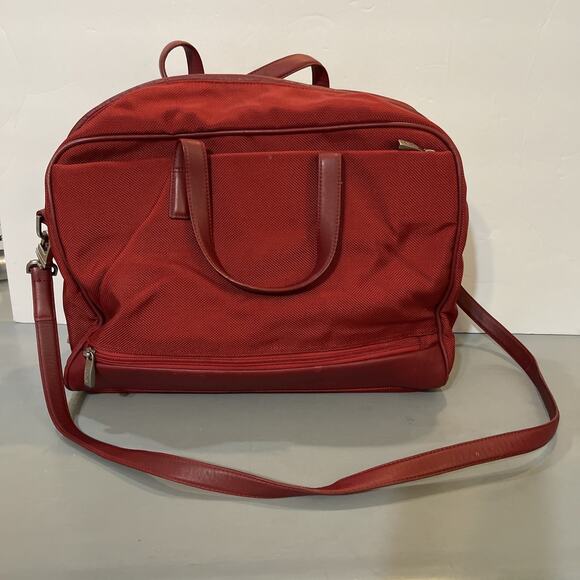 Tumi | Bags | Vintage Tumi Travel Bag Red Double Handle Carry On Laptop ...